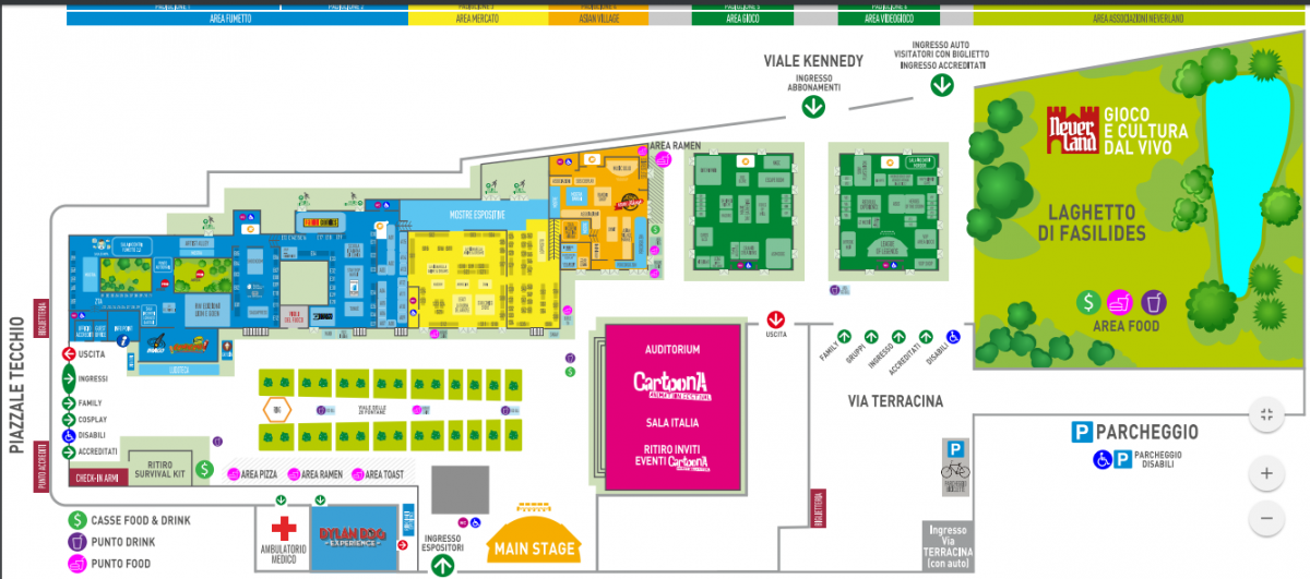Comicon 2017 in Naples: official map with the fair areas