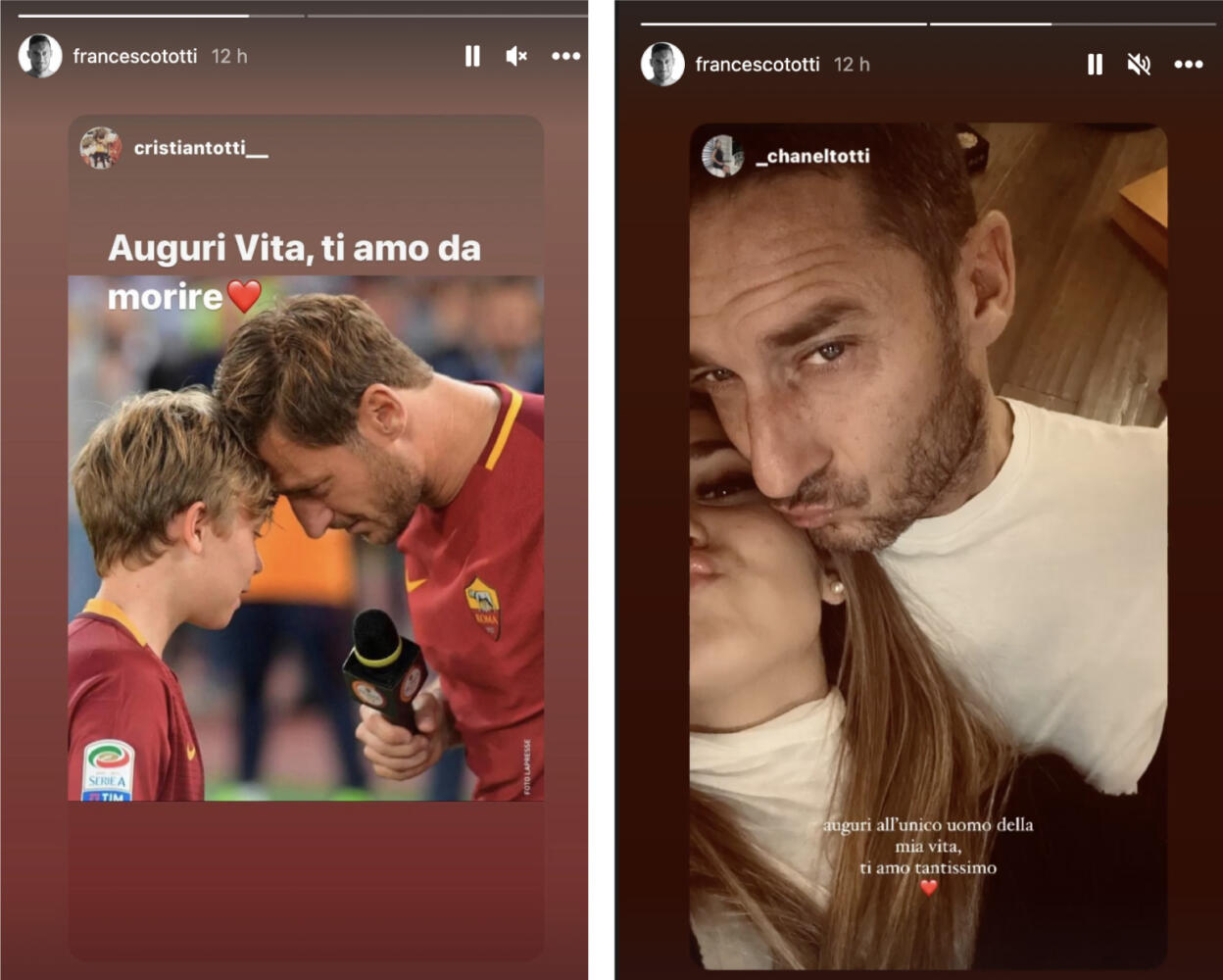 Francesco Totti's birthday: what his children tell him on Instagram
