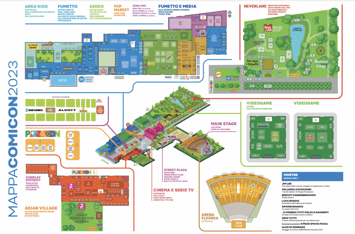 Naples Comicon 2023, map with areas and exhibitors