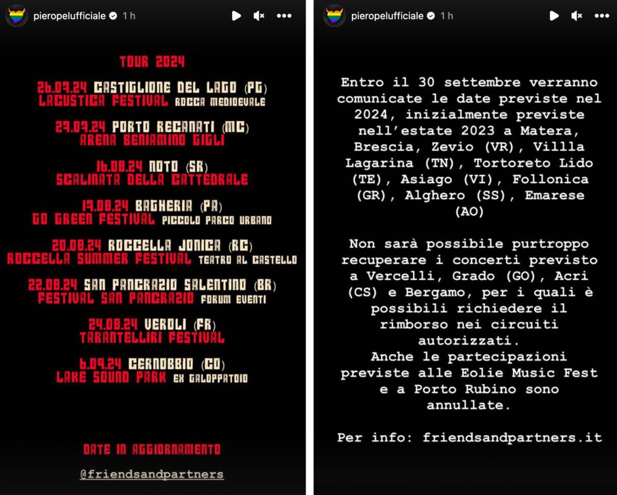 Piero Pelù cancels the tour due to health problems, here's what he has