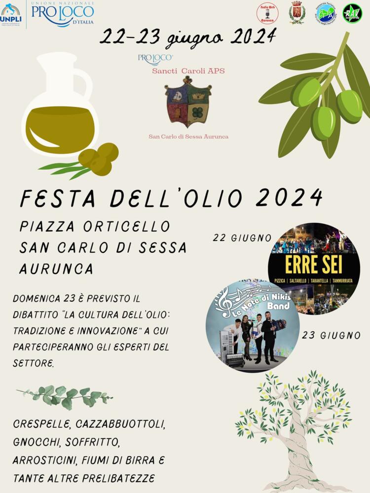 Festa dell'Olio 2024 a a San Carlo di Sessa Aurunca con degustazioni e ...